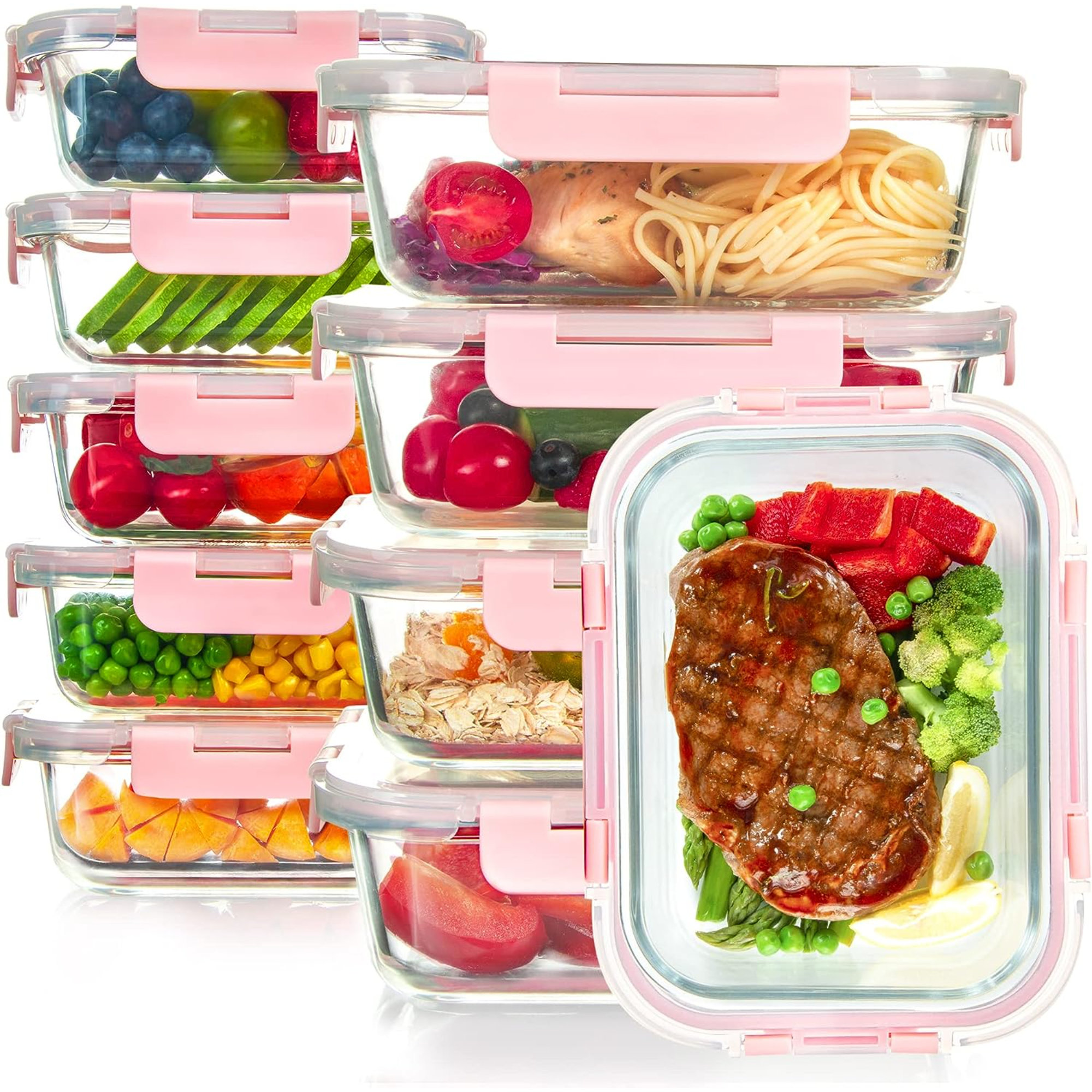 Prep & Savour Deangelos Glass Food Storage Container - Set of 10 | Wayfair