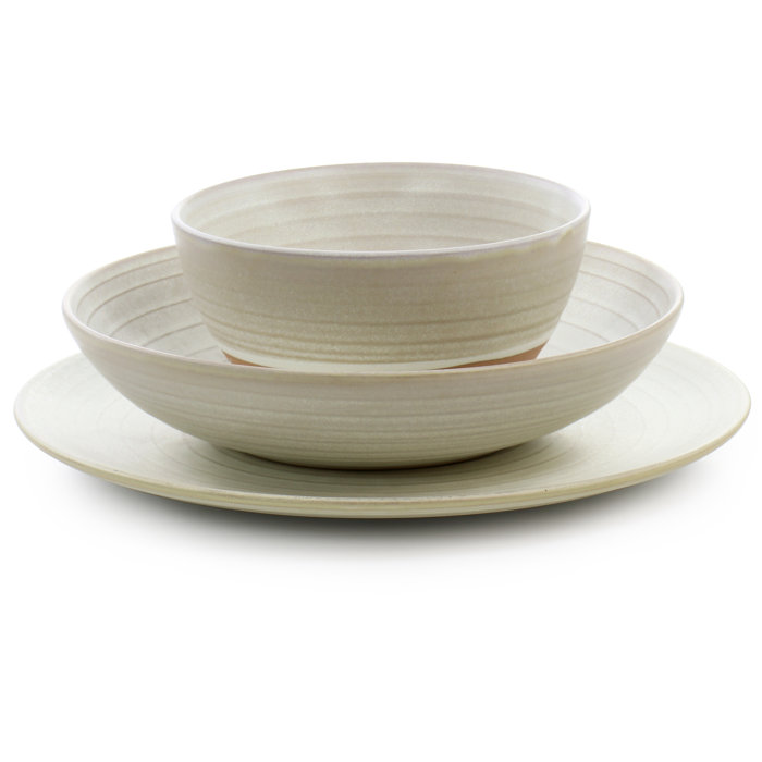 Gibson Elite 12 Piece Dreamweaver Round Earthenware Dinnerware Set ...