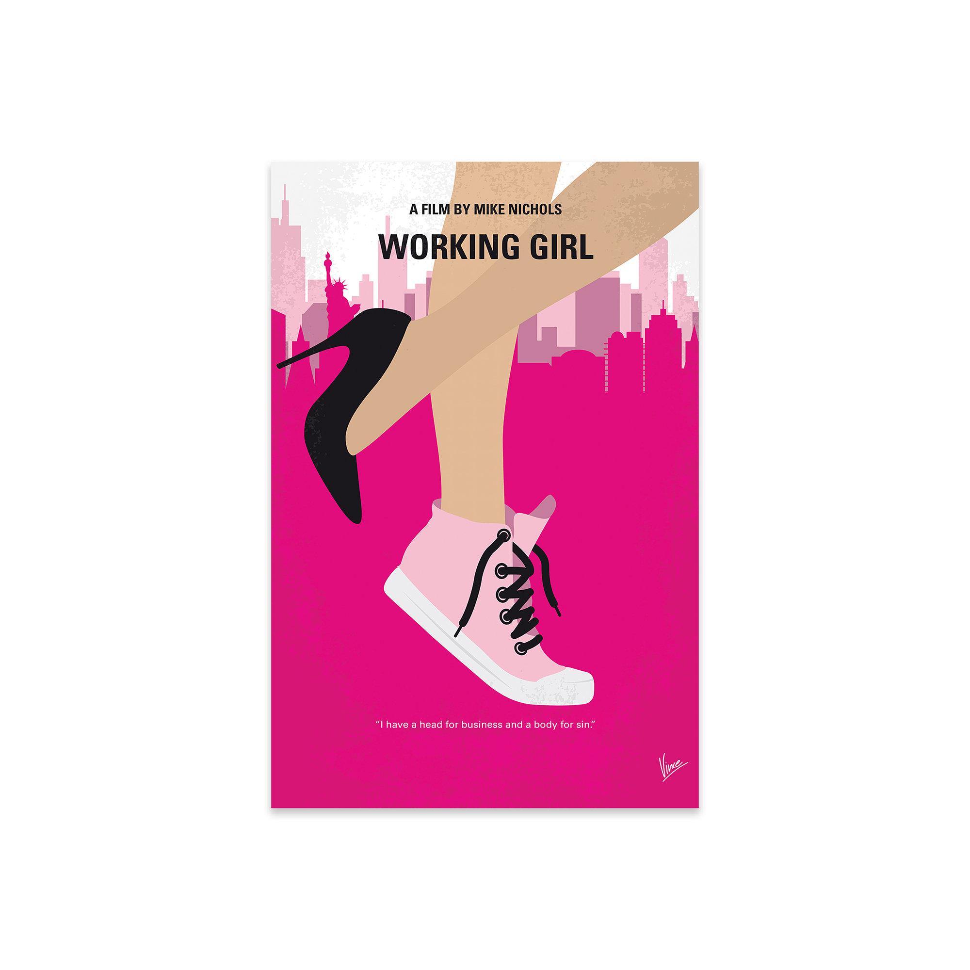 iCanvas Working Girl Minimal Movie Poster by Chungkong - No Frame Print ...
