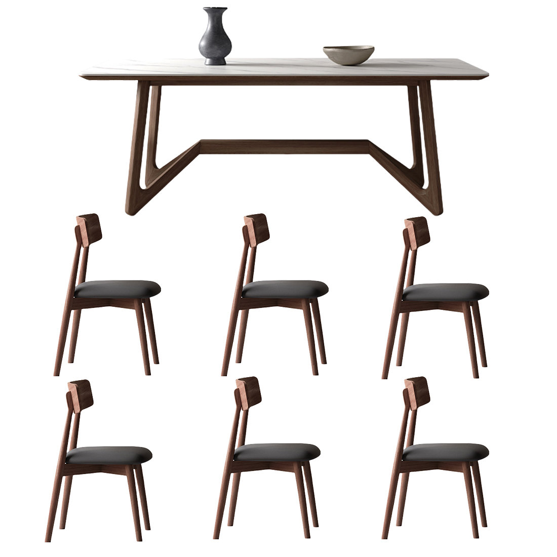 Beicang Home Modern Simple Luxury Dining Table and Chair Set | Wayfair