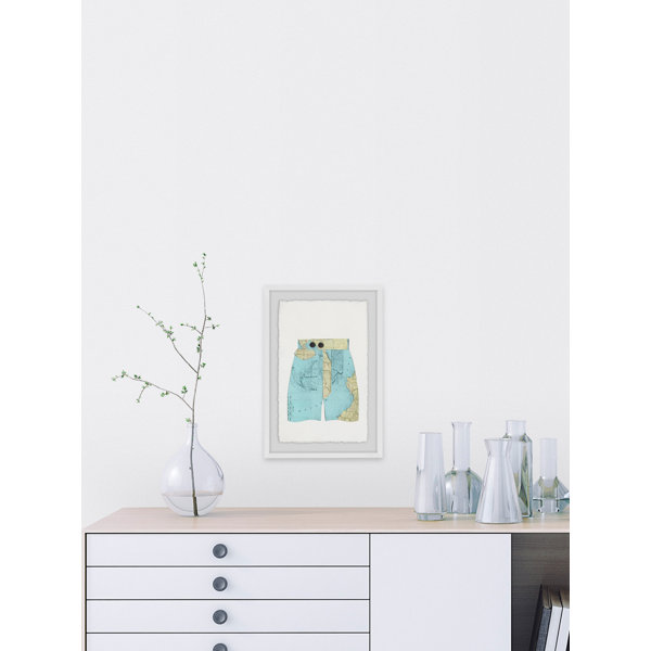 Highland Dunes Map Shorts Framed On Paper Print | Wayfair
