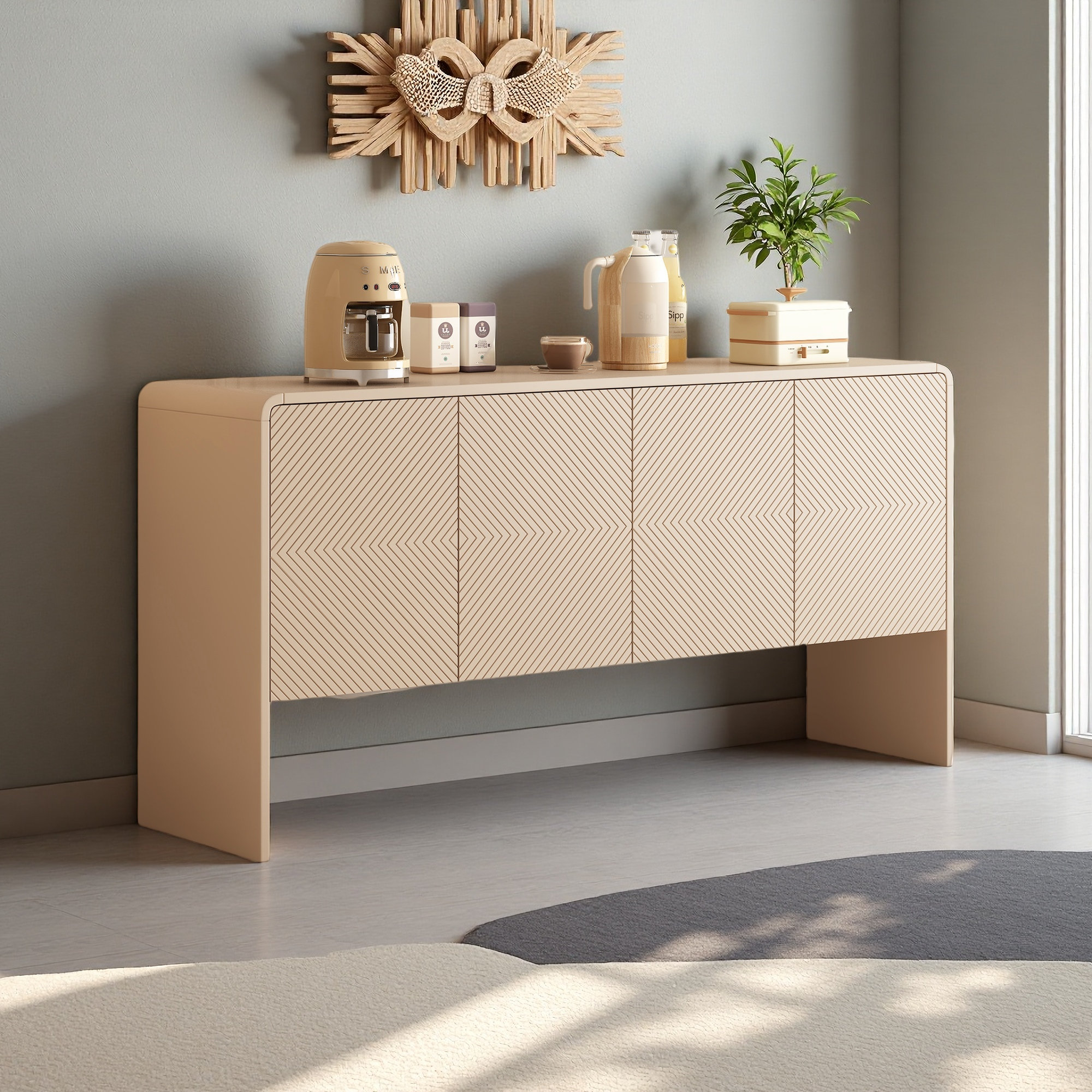 Ebern Designs Minimalist Style 60"L Large Storage Space Sideboard With ...