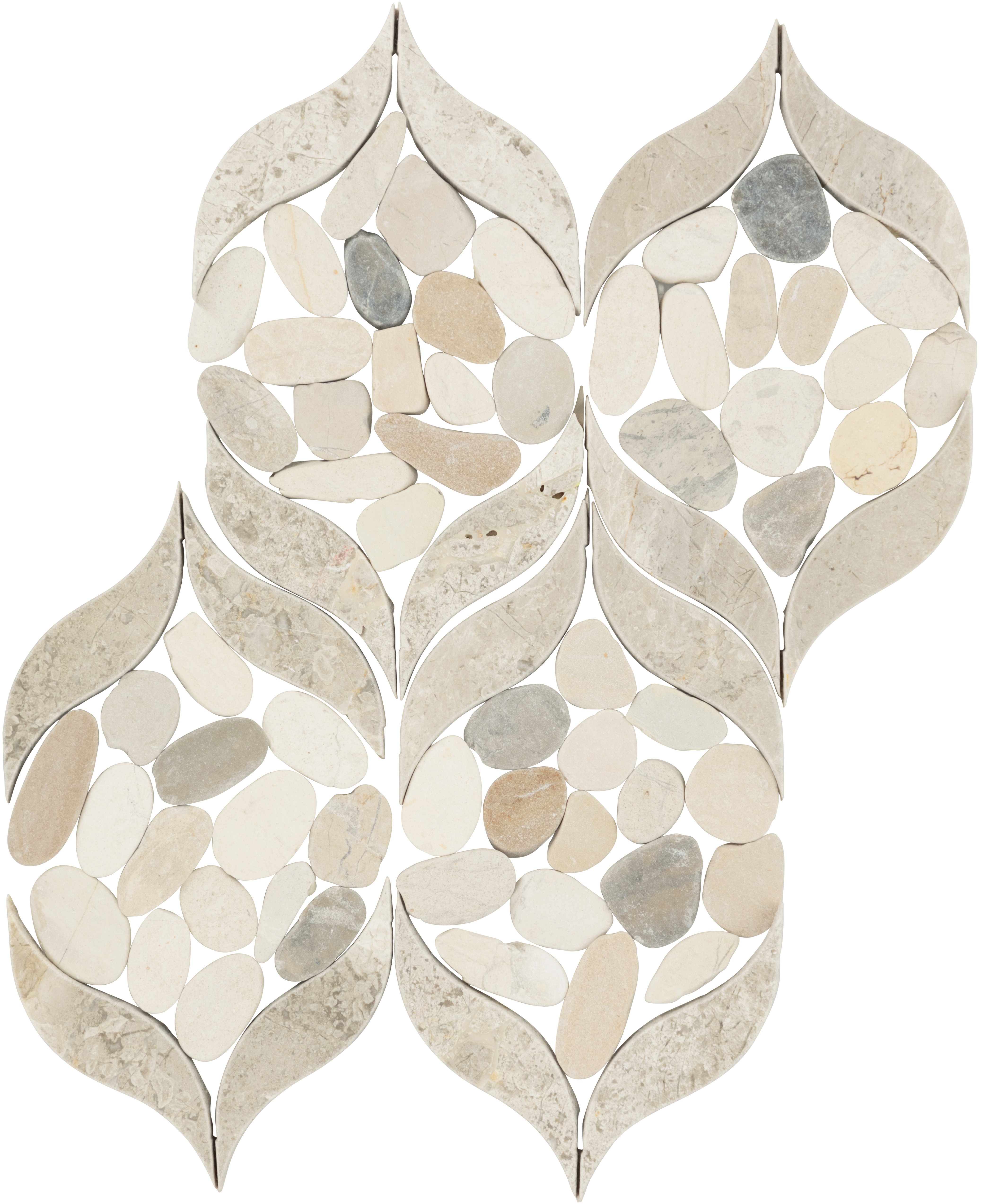 Daltile Pebble Oasis Natural Stone Petal Pebble Mosaic 15" x 11" (11 PC ...