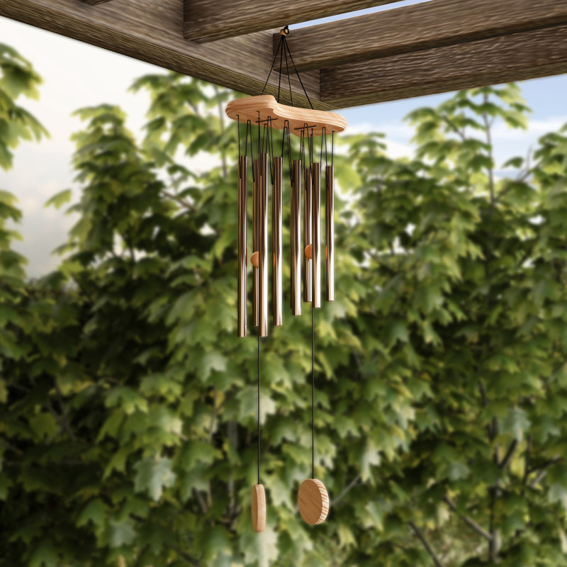 Highland Dunes Suzanna Metal and Wood Wind Chimes - 34.5-Inch Tuned ...