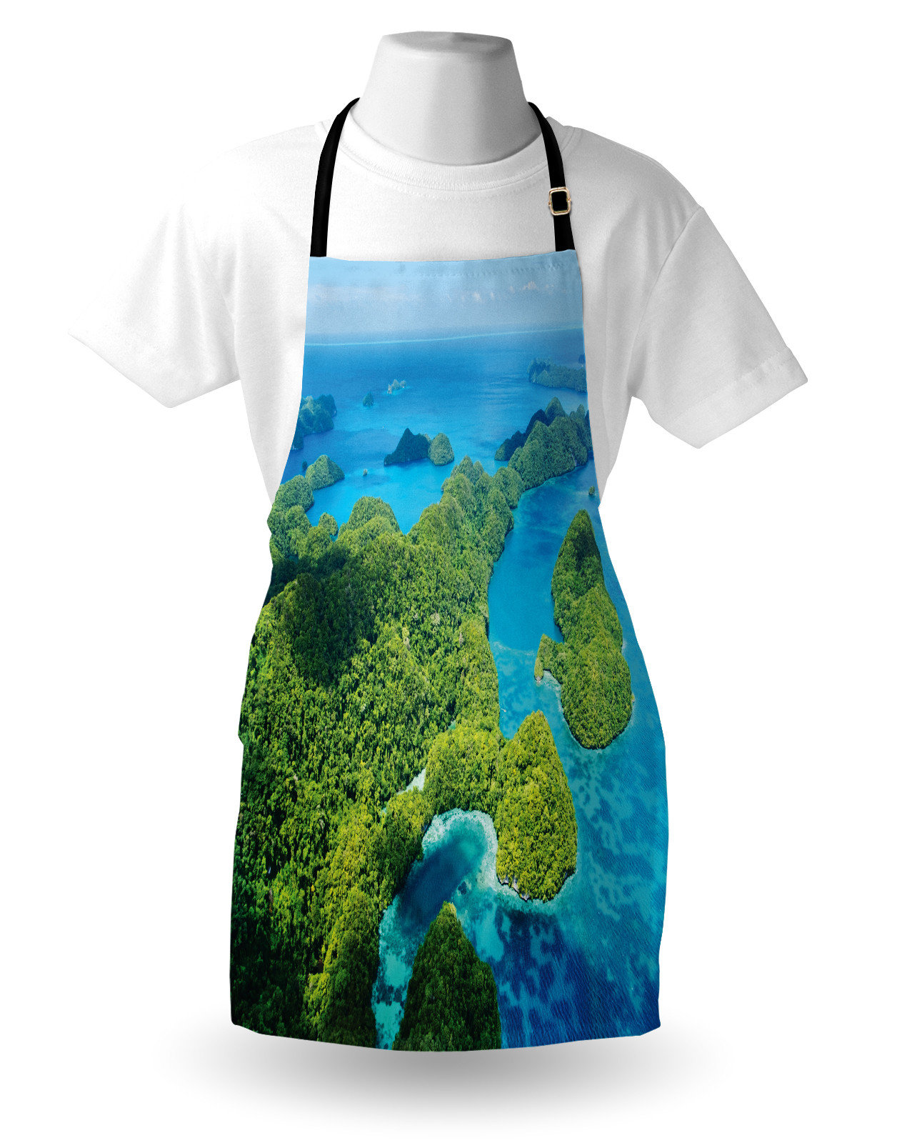 Hokku Designs Aerial Apron Unisex Panorama of Palau Islands Adult Size ...