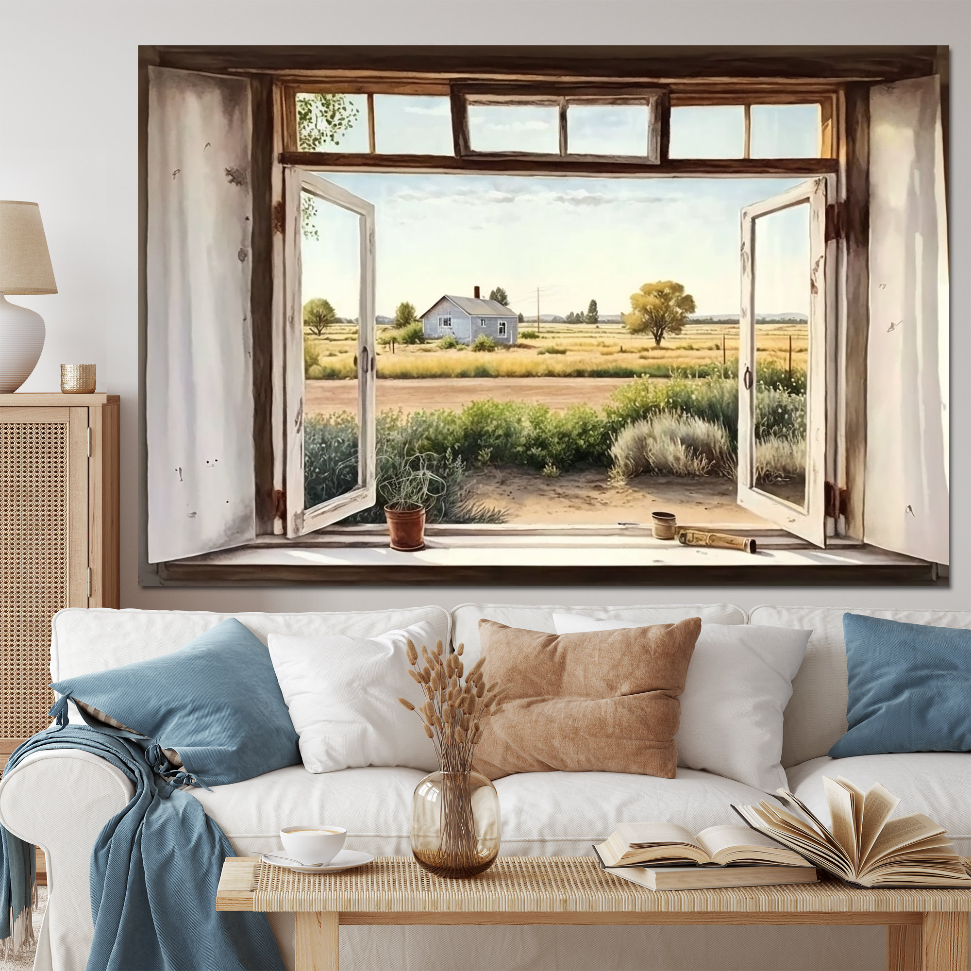 Design Art Window To Landscape Views I - Farm Landscape Wall Decor ...