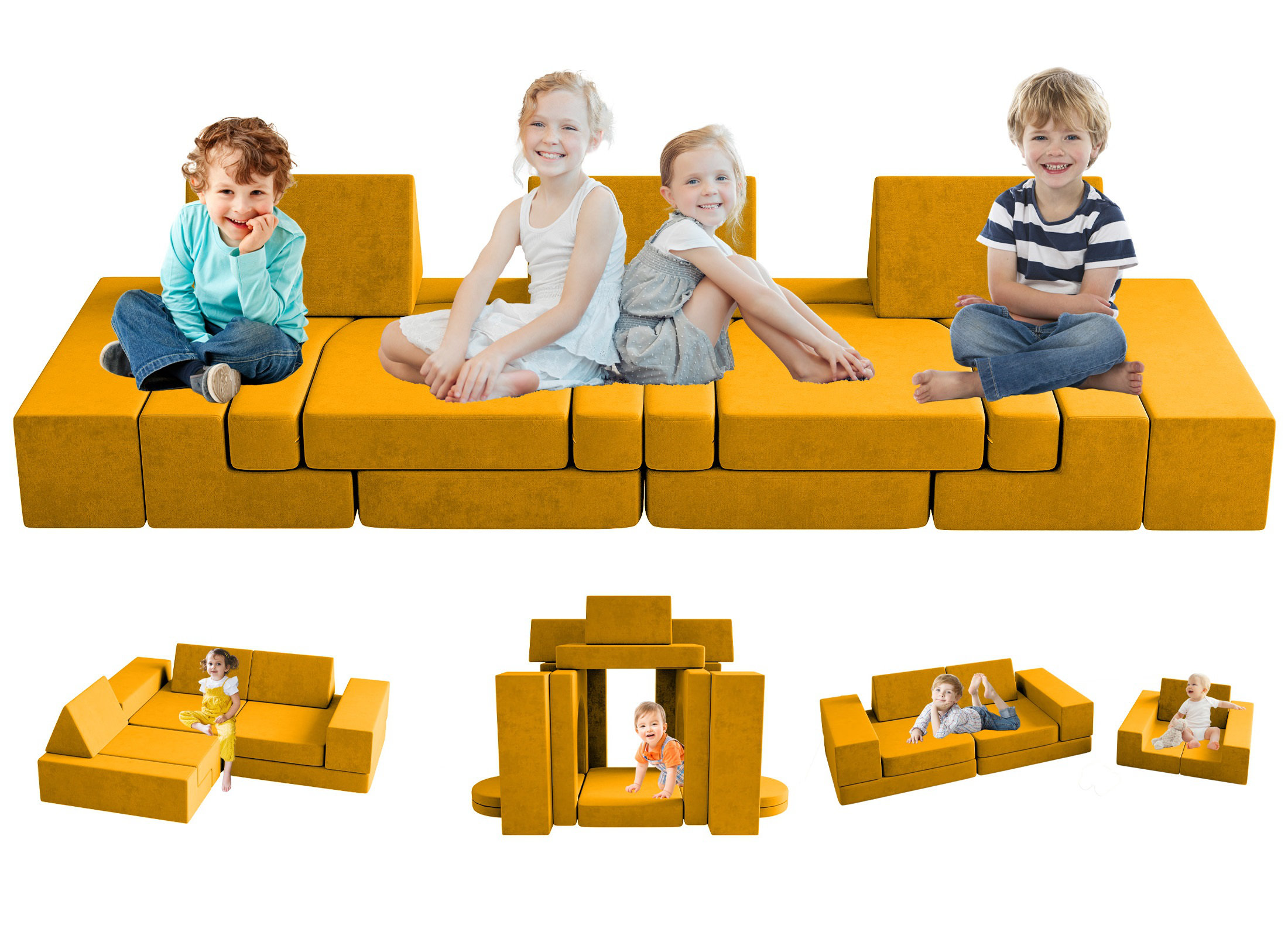 Isabelle & Max™ Aliaksandra Kids Play Couch, 13Pcs Modular Toddler ...