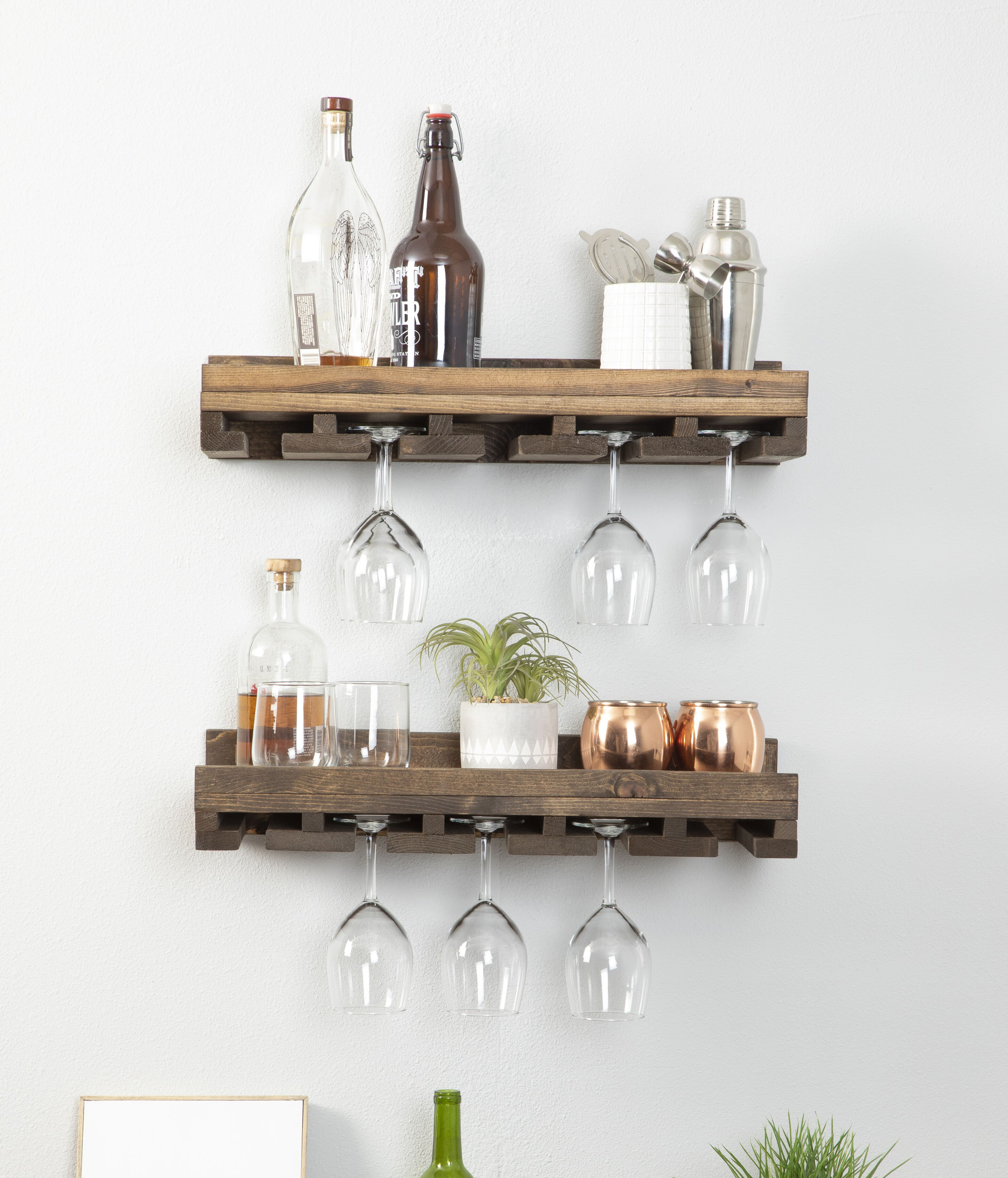Del Hutson Designs Rustic Luxe Wall Mounted Wine Glass Rack & Reviews ...