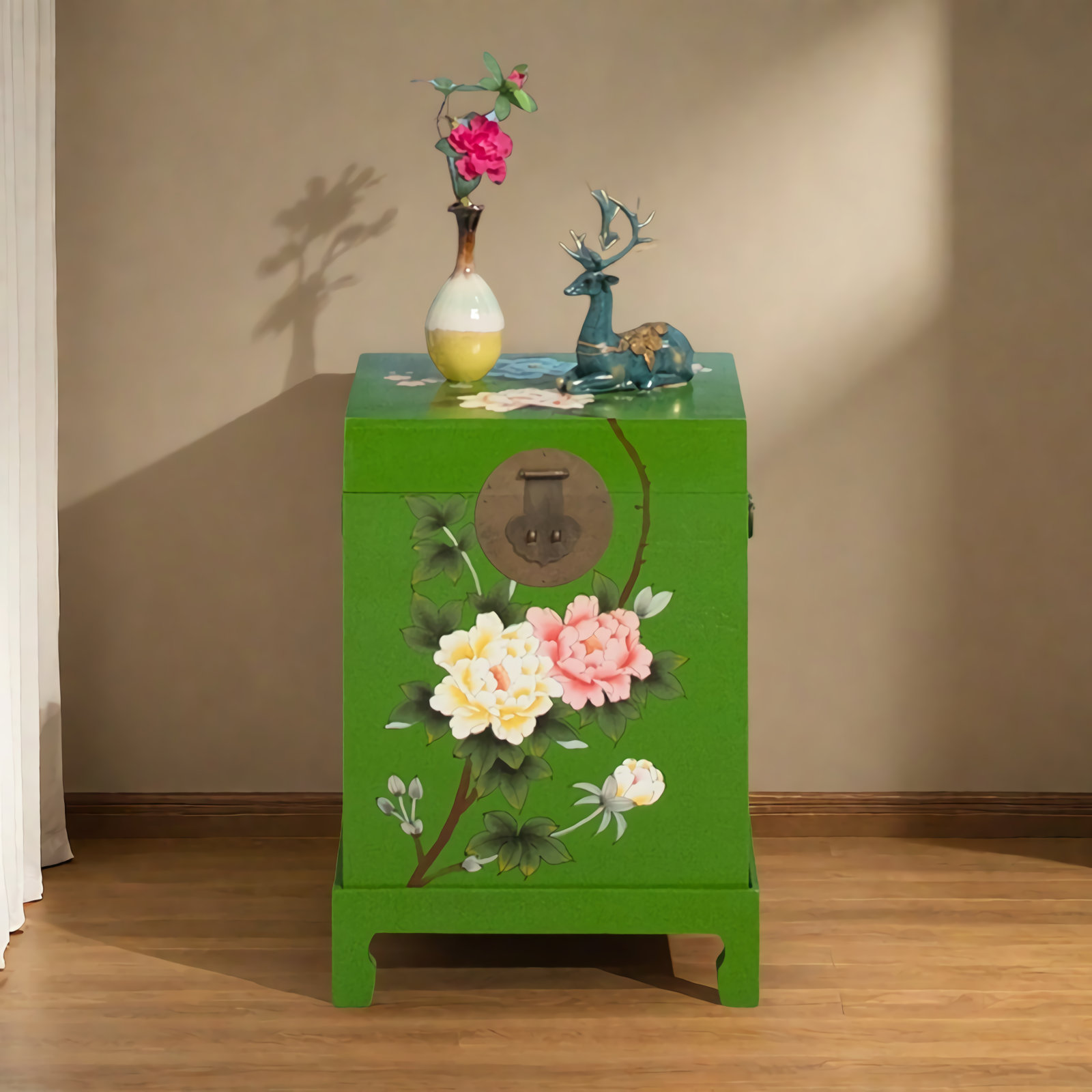 HUGESTO Painted Small Camphor Solid Wood Accent Trunk | Wayfair