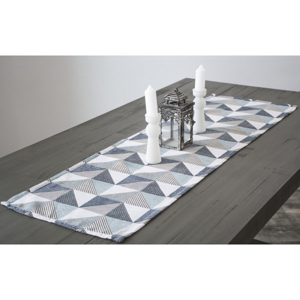Wrought Studio Blue and Gray Rectangular Chenille Runners & Placemats ...