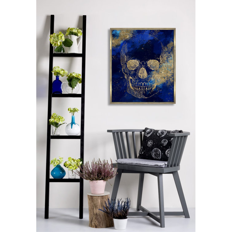Mercer41 'Gold Skull' Floater Frame Graphic Art on Canvas - Wayfair Canada