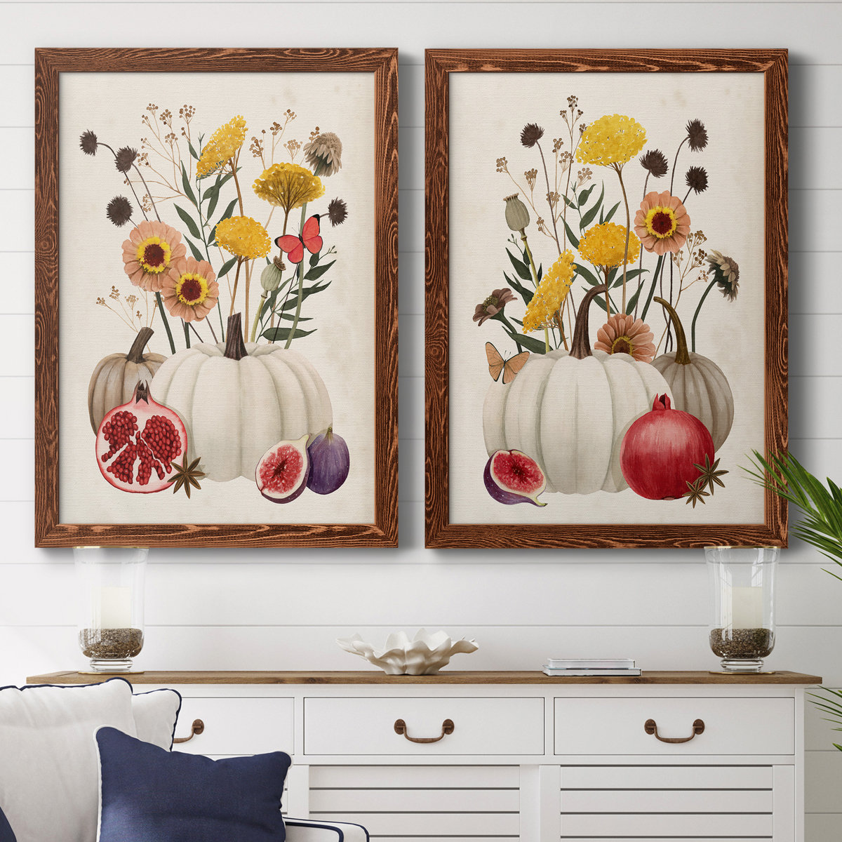 Latitude Run® Fall Botanicals I - 2 Piece Picture Frame Painting Set on ...