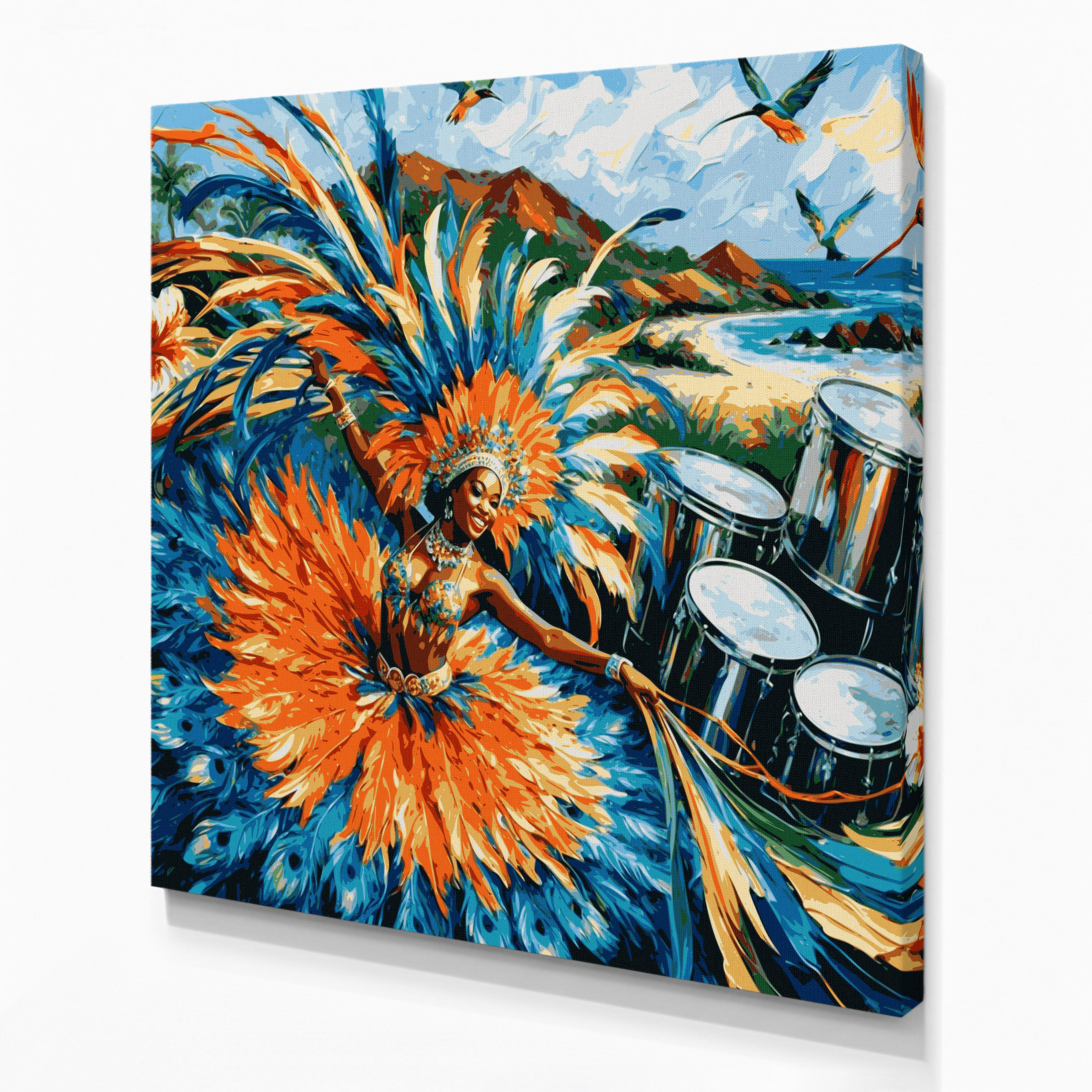 Breakwater Bay Cities Trinidad and Tobago Blue Canvas Wall Art | Wayfair
