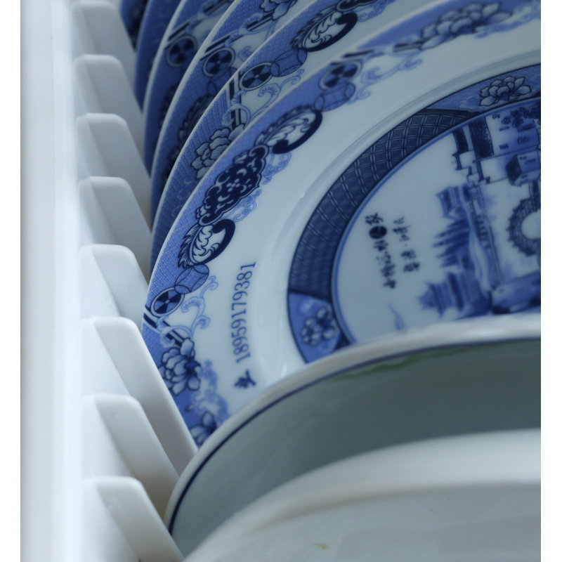 Basicwise Heavy Duty 2-Piece Plastic Dish Drying Rack Set in White ...