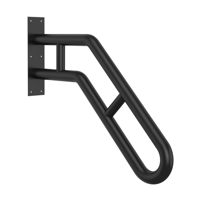 COAHAHA Outdoor Handrail, Ergonomic 45° Tilt Design, Rust-Proof Black ...