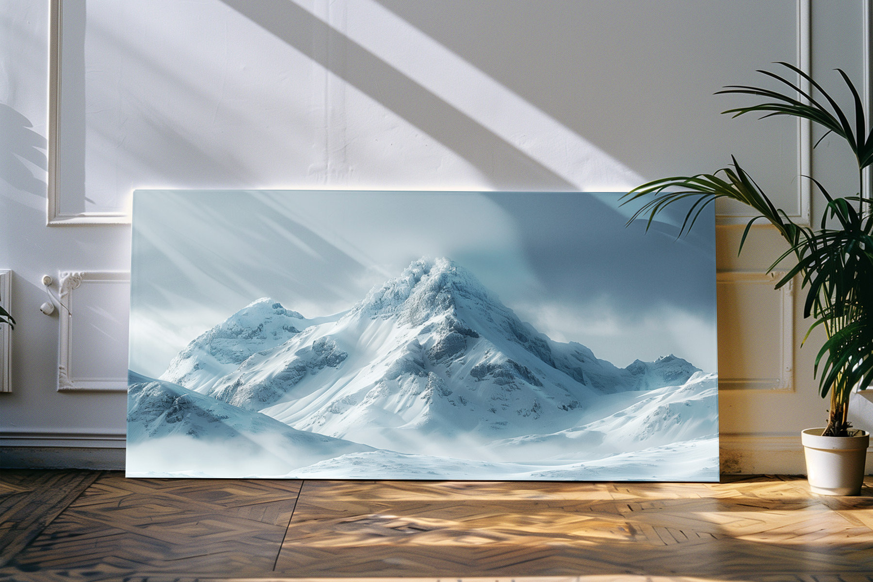PaulSinusArt Framed picture on canvas, 120 x 60cm, mountains, snow ...