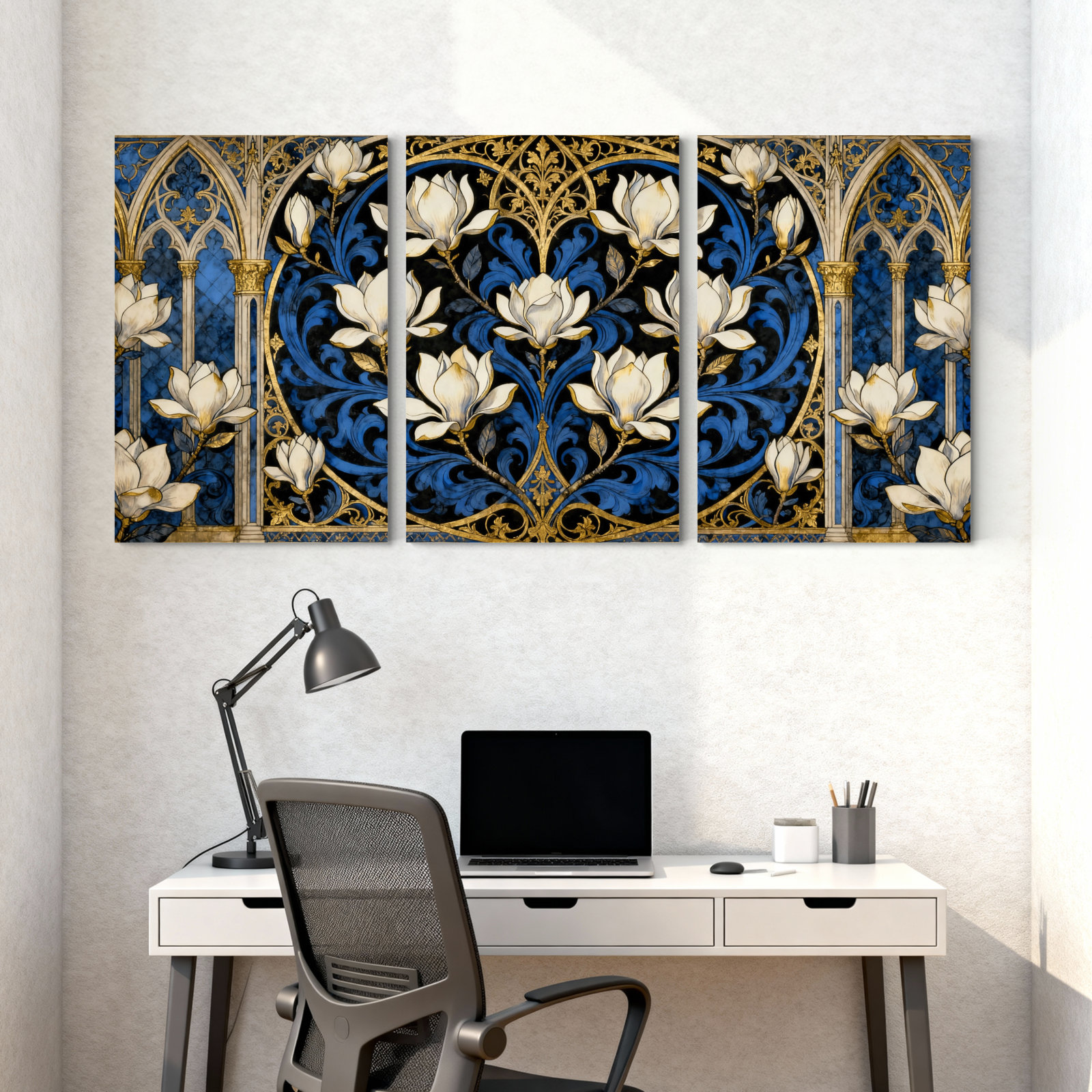 House of Hampton® Plants & Flowers Gothic Floral Pattern Design Art Set ...