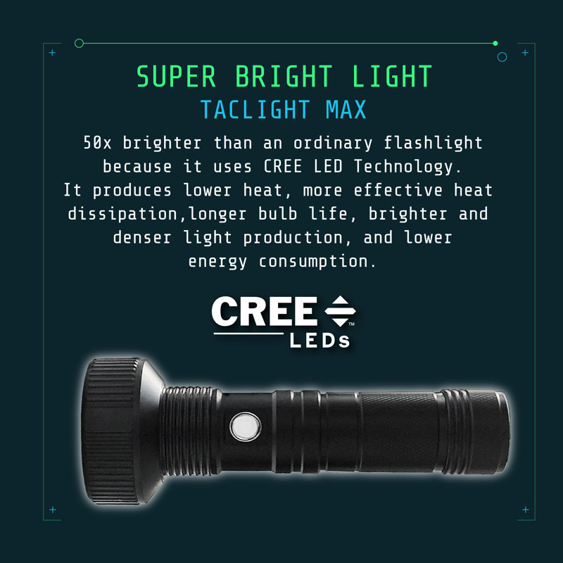 Bell + Howell Taclight Max Rechargeable Wide Beam Flashlight with 5 ...