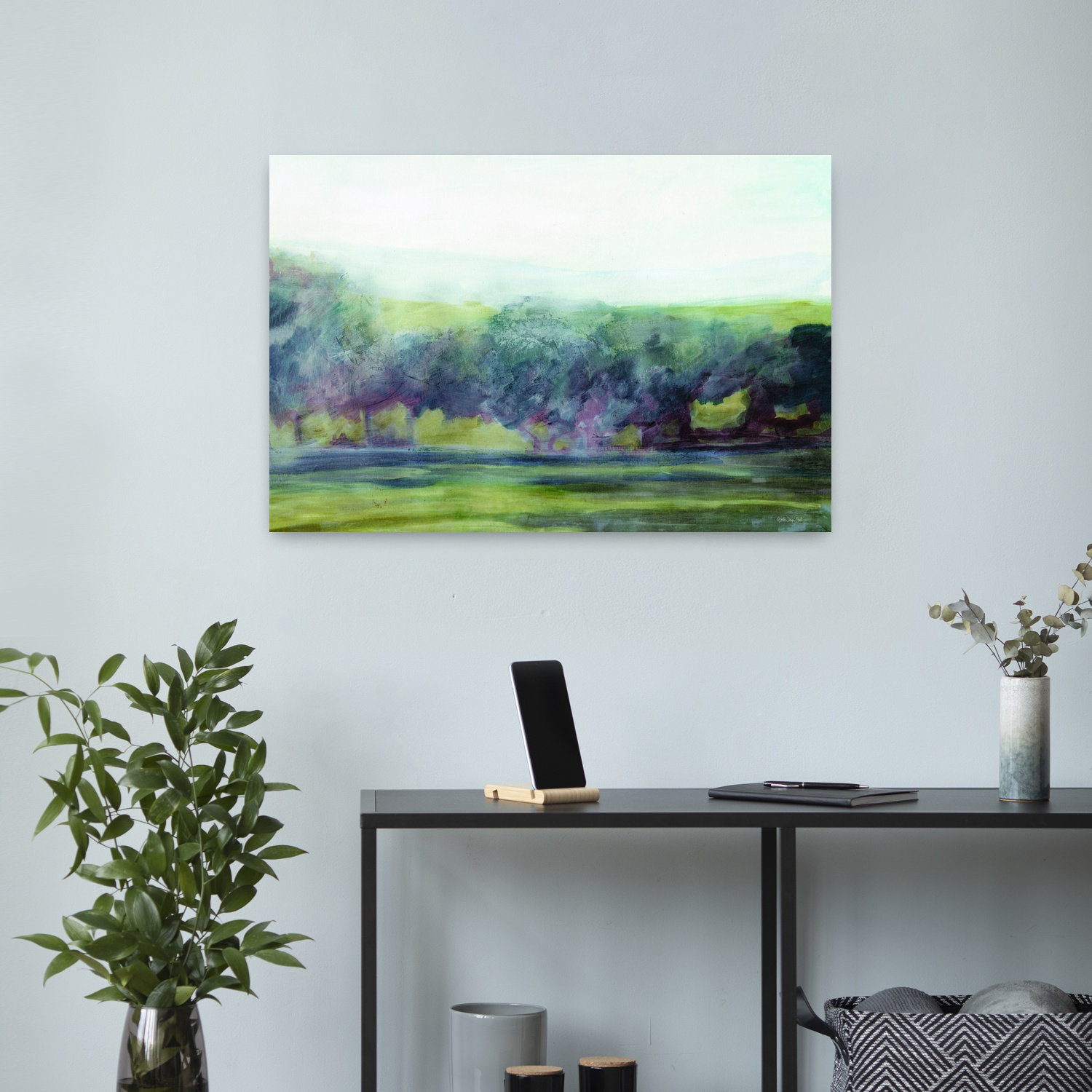 Latitude Run® Distant View 2 Abstract Contemporary Landscape Spring Art ...