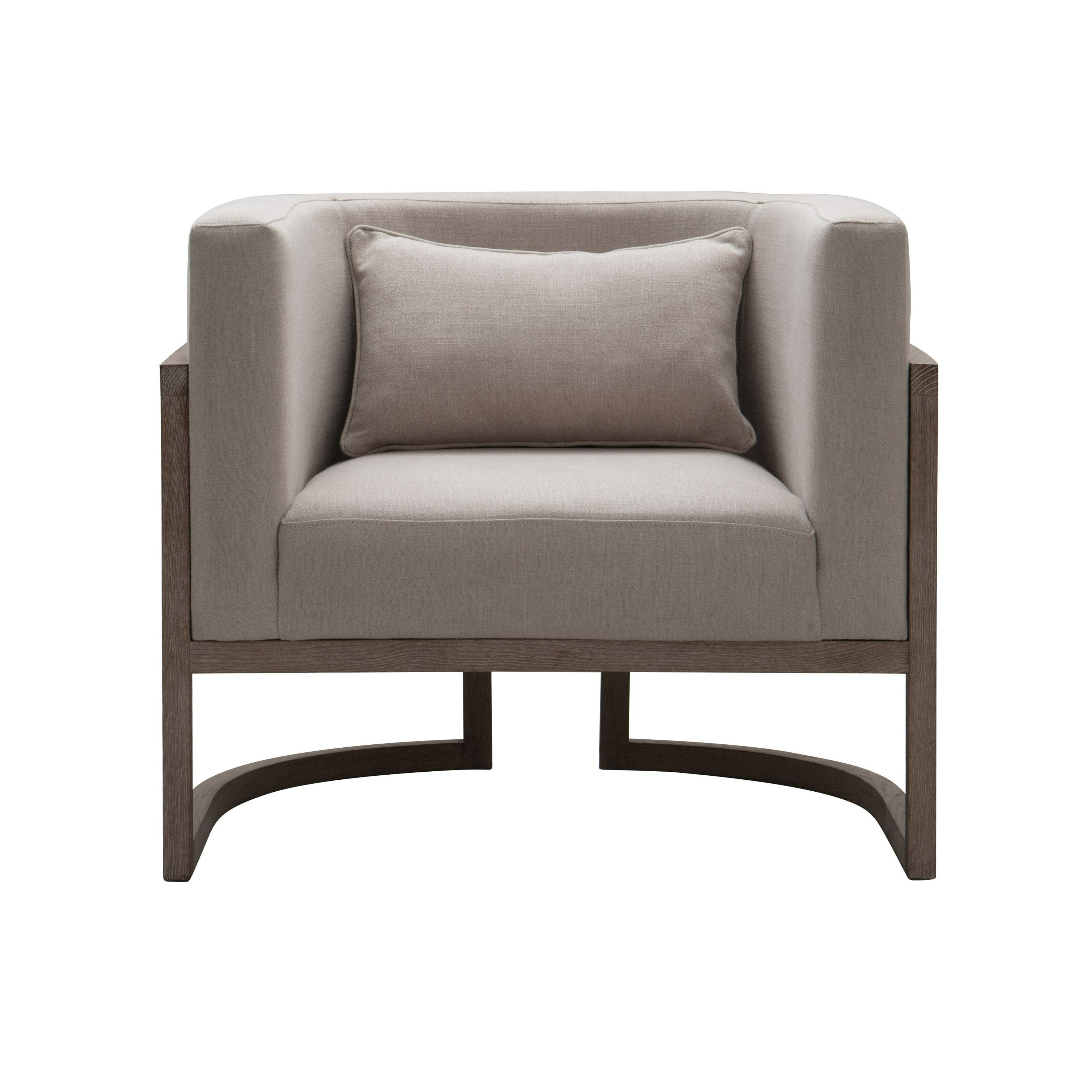 Benjara Cid Harry 33 Inch Accent Chair, Throw Pillow, Grey Fabric ...