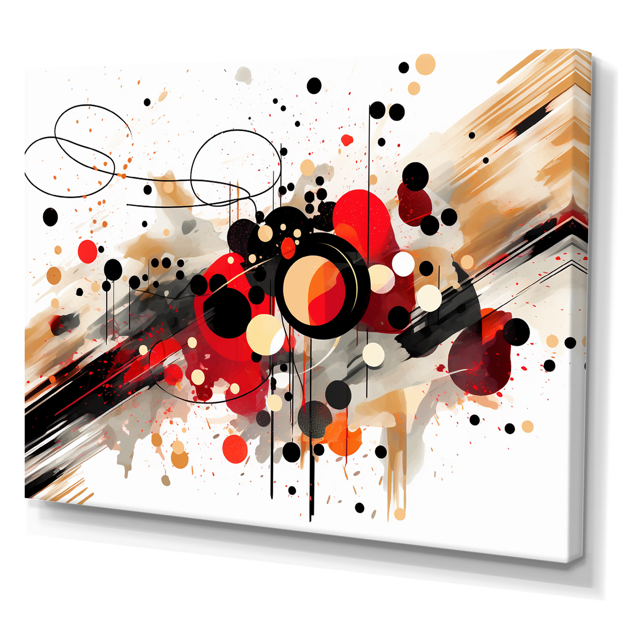 Latitude Run® Red and Black Abstract Symphony I - Abstract Wall Art For ...