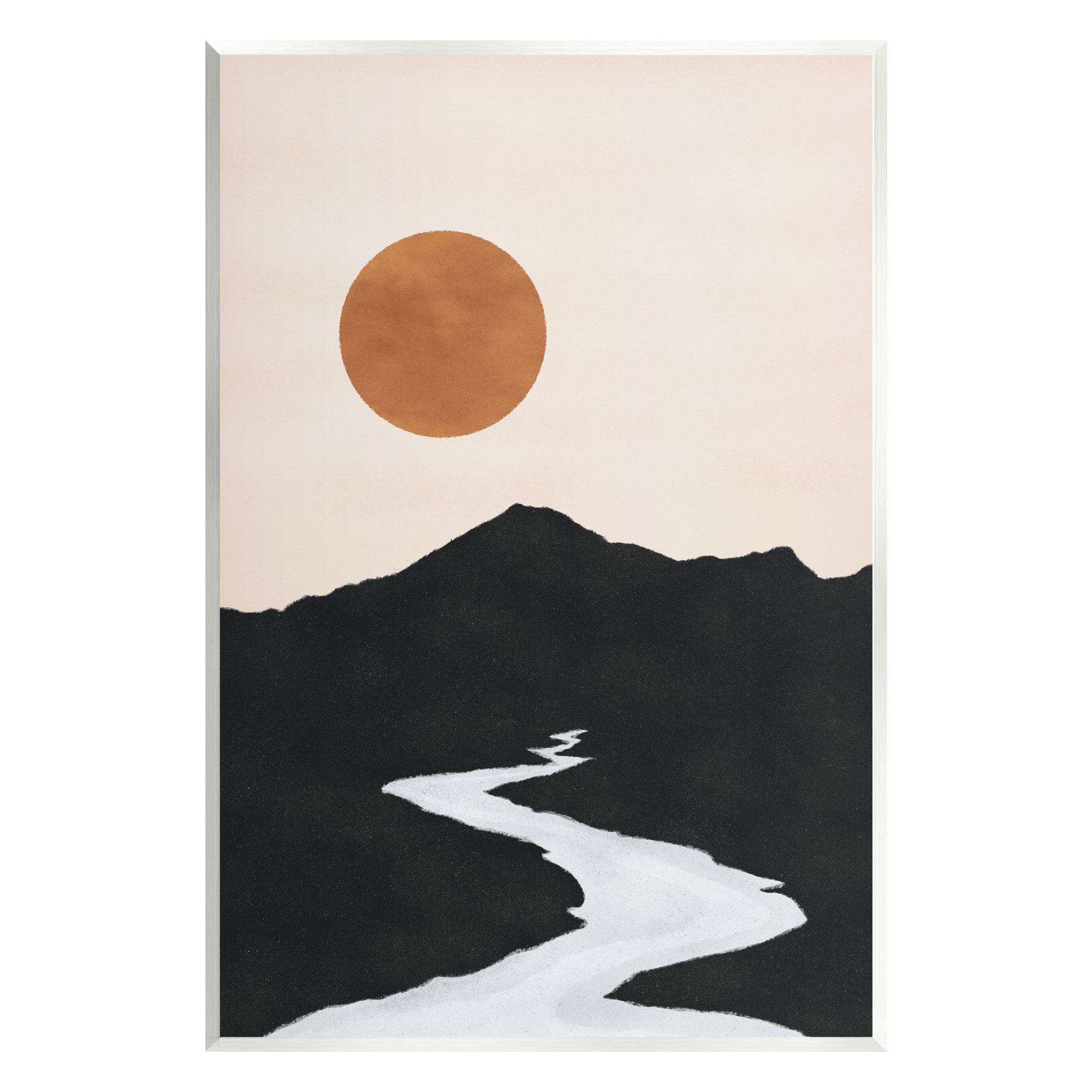 Stupell Industries Receding Stream Into Distant Mountain Ochre Sun by ...