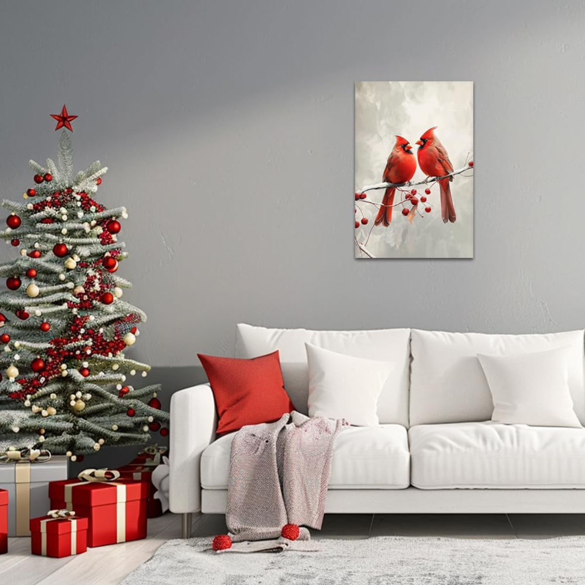Lark Manor™ Red Cardinal Canvas Wall Art Cardinal Bird Standing On A ...