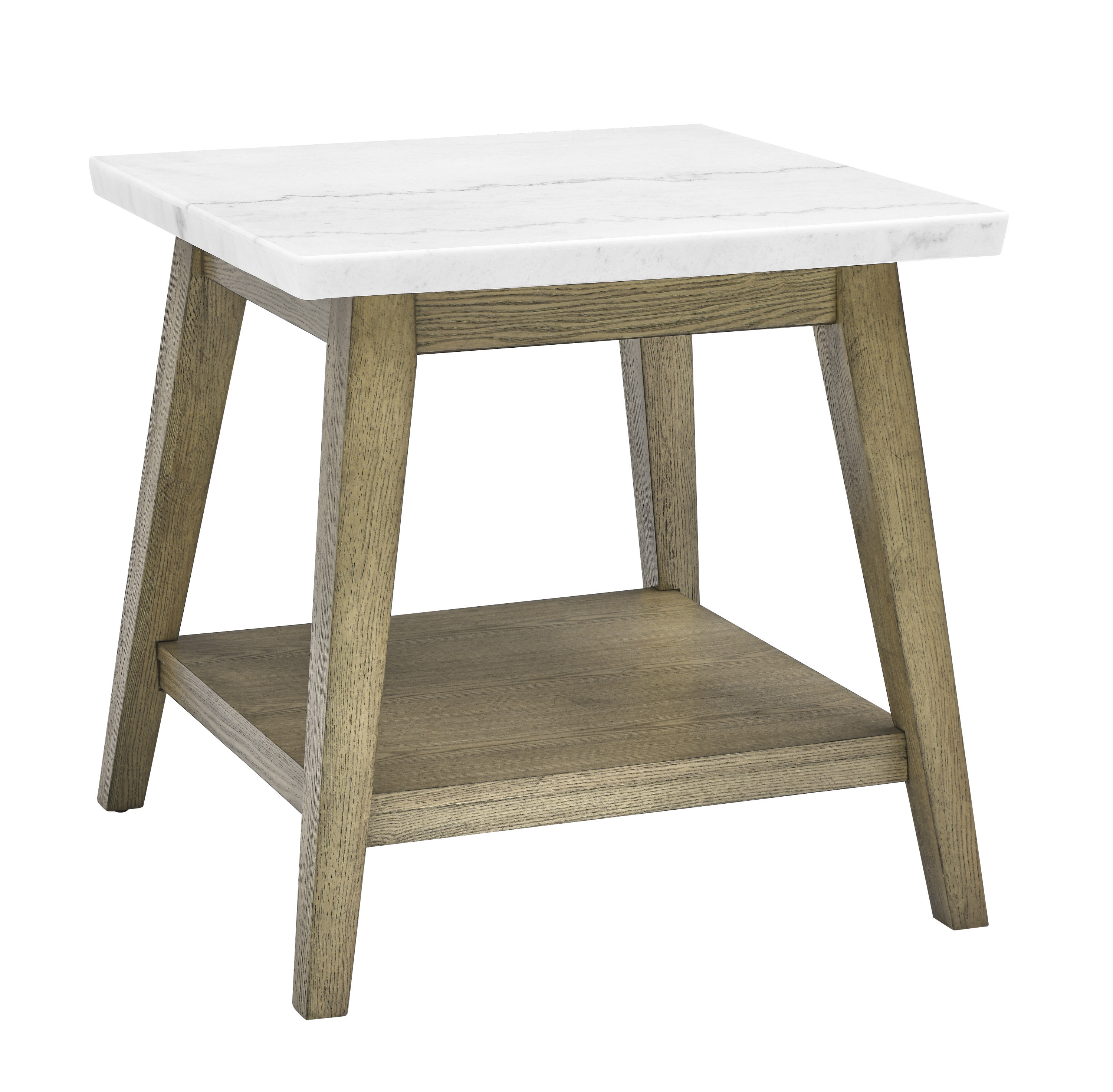 Red Barrel Studio Table de bout en marbre véritable de 24 po Antonica ...