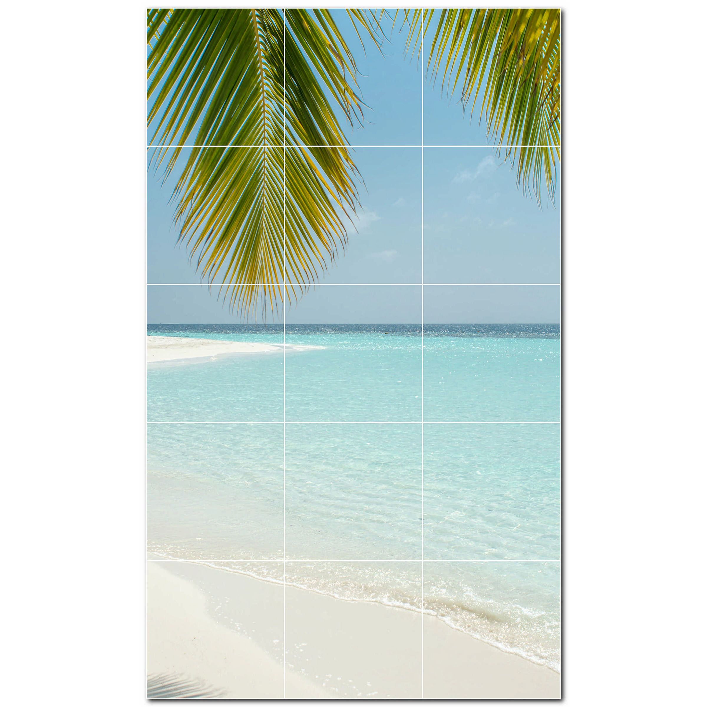 Picture-Tiles.com 24" x 40" Ceramic Beach Photo Decorative Mural Tile ...