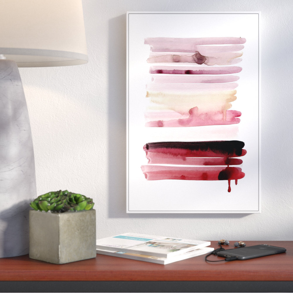 Brayden Studio 'Horizontal Line' Floater Framed Watercolor Painting ...