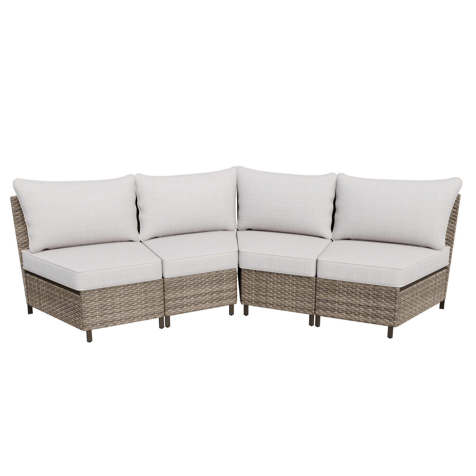 Latitude Run® Patio Brown Wicker 4-Person Sectional Sofa Seating Group ...