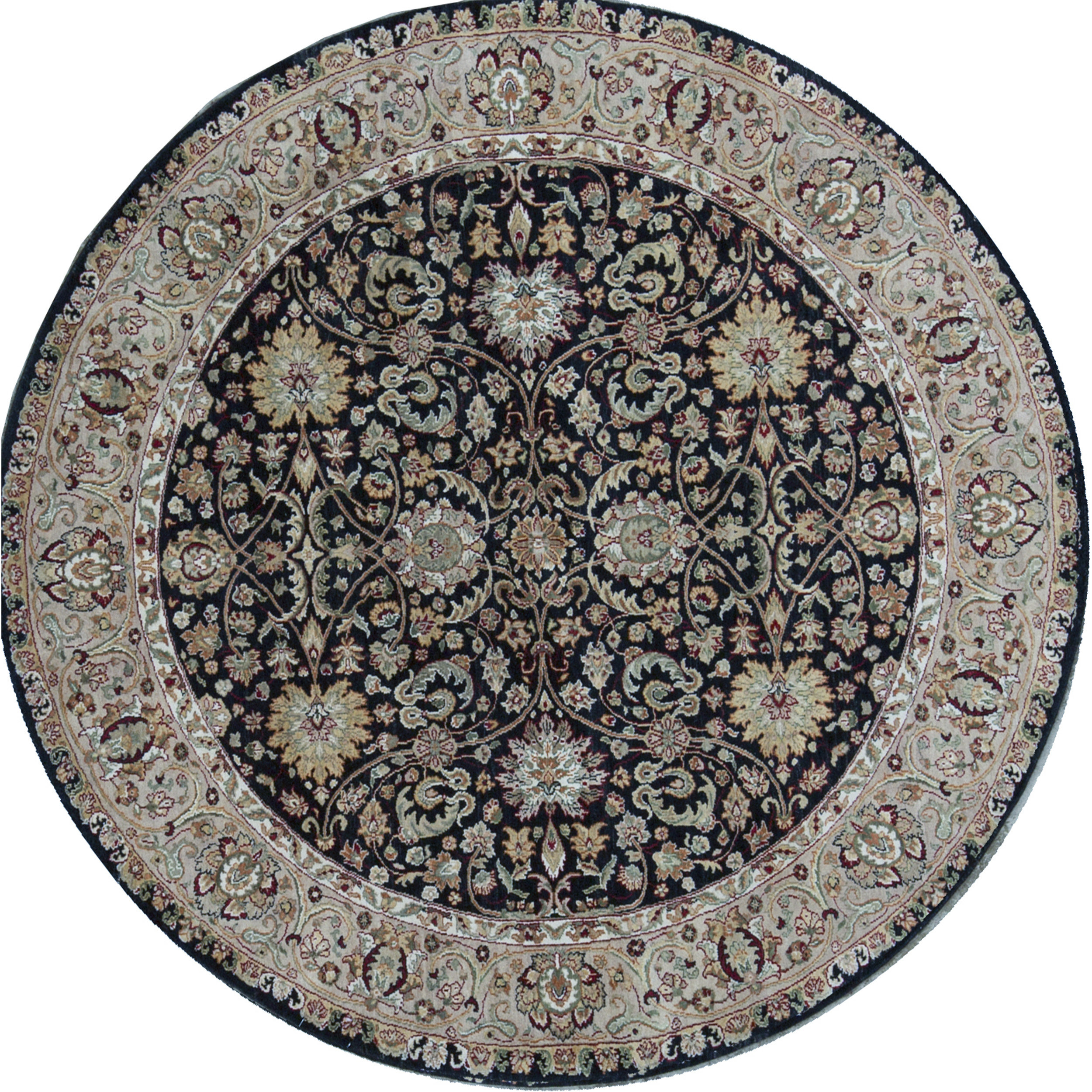 Bokara Rug Co., Inc. Hand-Knotted High-Quality Black and Brown Round ...