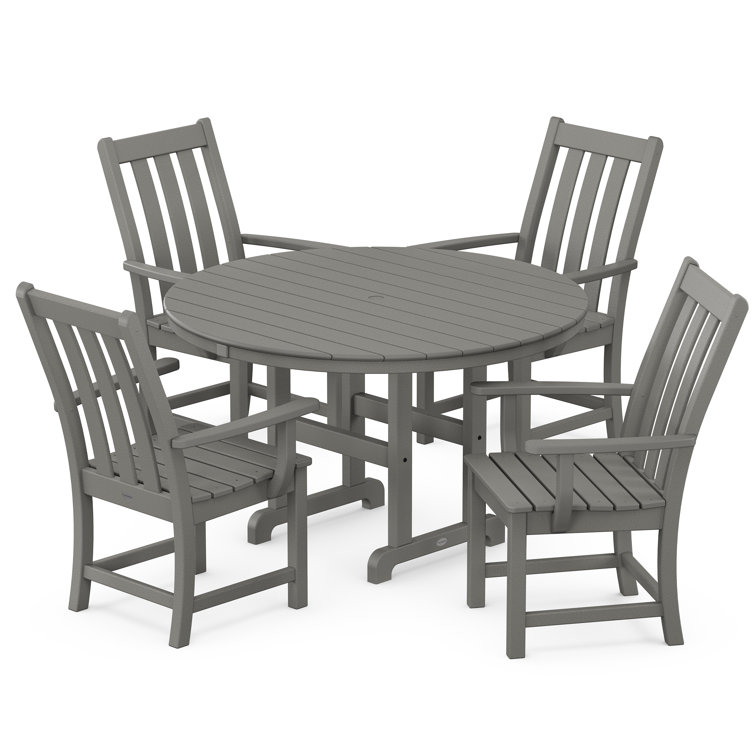 POLYWOOD® Vineyard 5-Piece Round Farmhouse Dining Set & Reviews | Wayfair