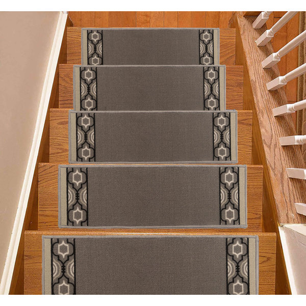 Charlton Home® Machine Washable Moroccan Trellis Bordered Gray Low ...