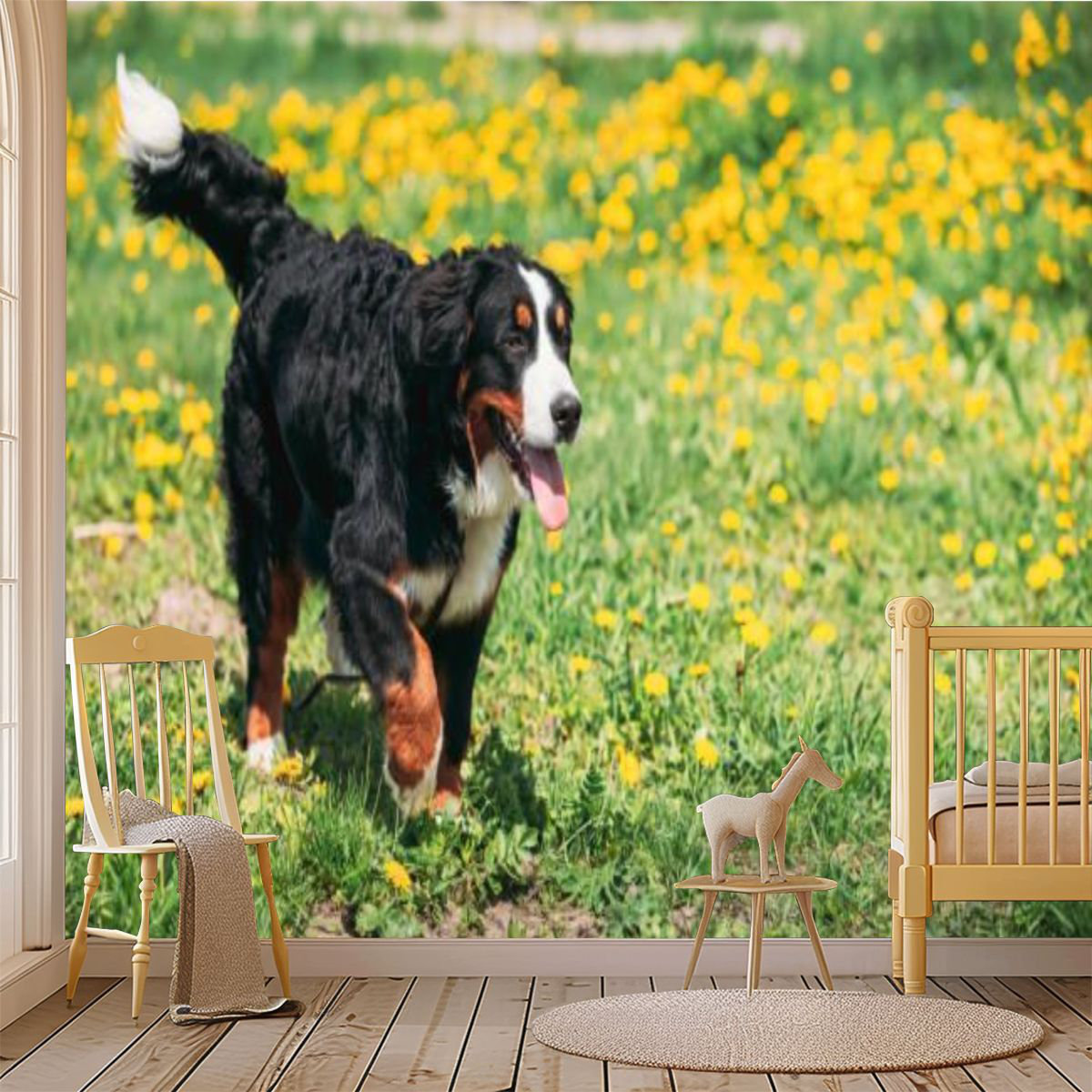 Latitude Run® Peel and Stick Canvas Wallpaper Wall Mural bernese ...