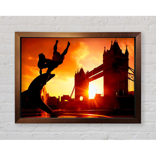 Ebern Designs London Tower Bridge Statue - Single Picture Frame Print ...