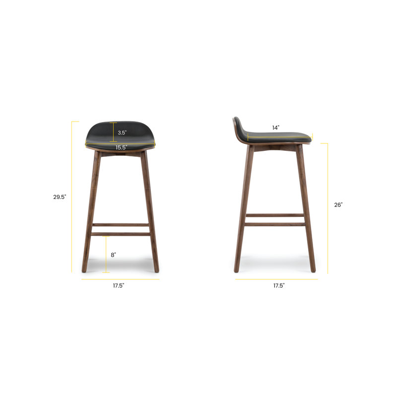 AllModern Beck 26'' Seat Height Counter Stool - Solid Wood Frame and ...