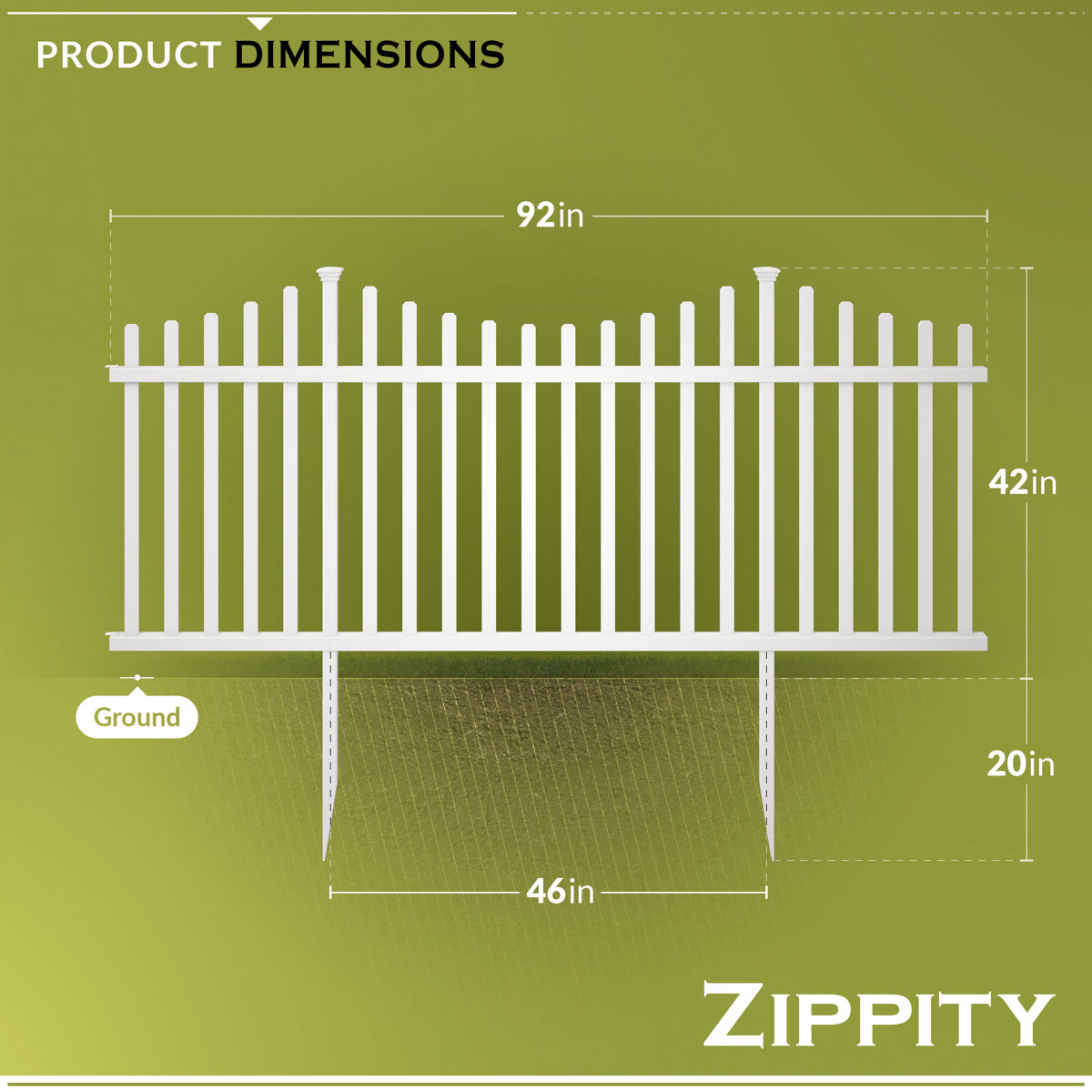 Zippity Outdoor Products 3.5ft H x 7.6ft W (2 Panels) No Dig Zippity ...