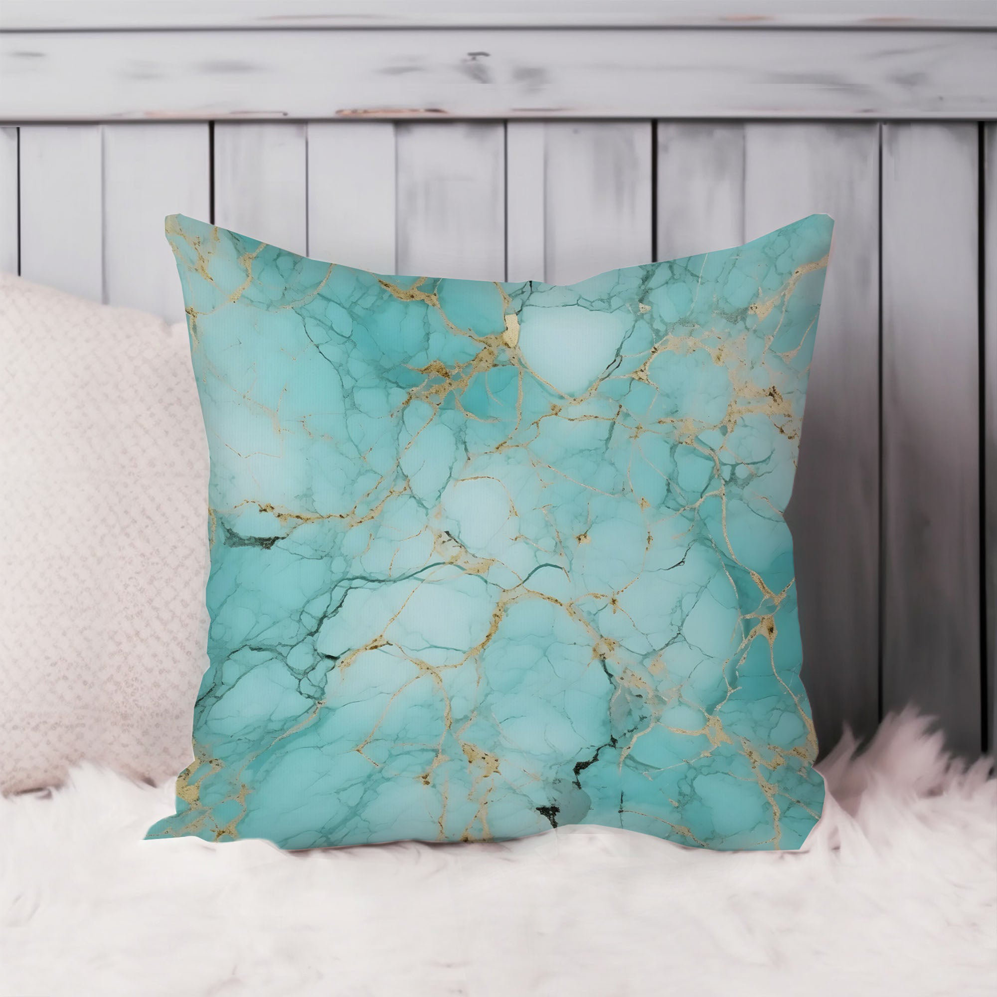 Ethan Taylor Abstract Cyan Gold Geode Crystal Dream Crystals Geode ...