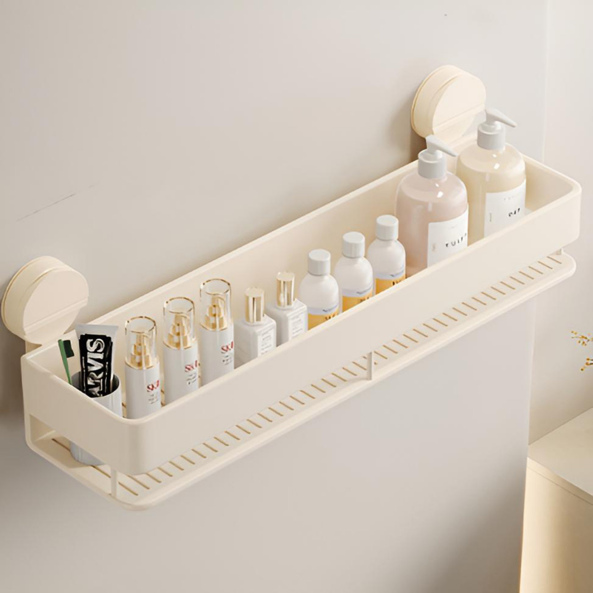 Rebrilliant Non Perforated Suction Cup Storage Rack, Bathroom And ...