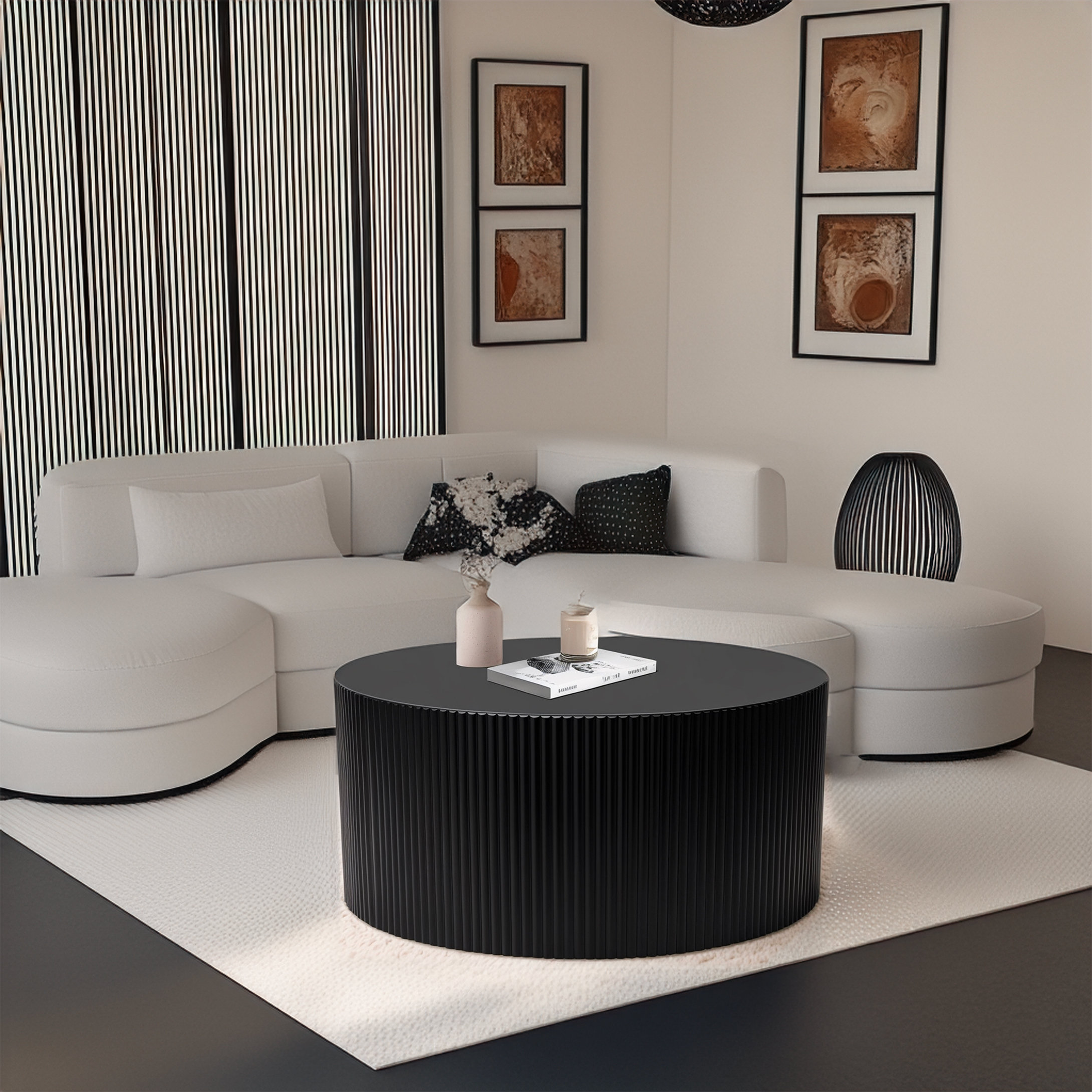 Brayden Studio® Bloxson Drum Coffee Table & Reviews | Wayfair