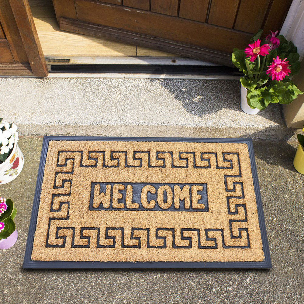 Red Barrel Studio® Meandros Coir (Coco) Rubber Welcome 30 in. x 18 in ...