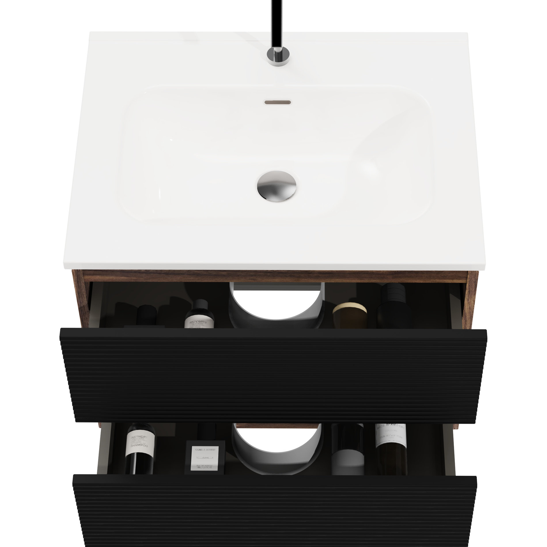 Latitude Run® Modern Bathroom Vanity - 36" Snow White & Natural Oak ...