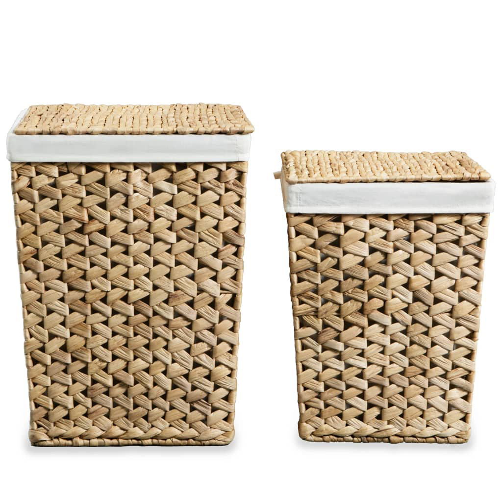 Bayou Breeze Laundry Basket Set 2 Pieces Water Hyacinth & Reviews | Wayfair