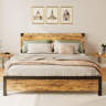 Trent Austin Design® Rustic Brown King Platform Bed Frame with Wooden ...