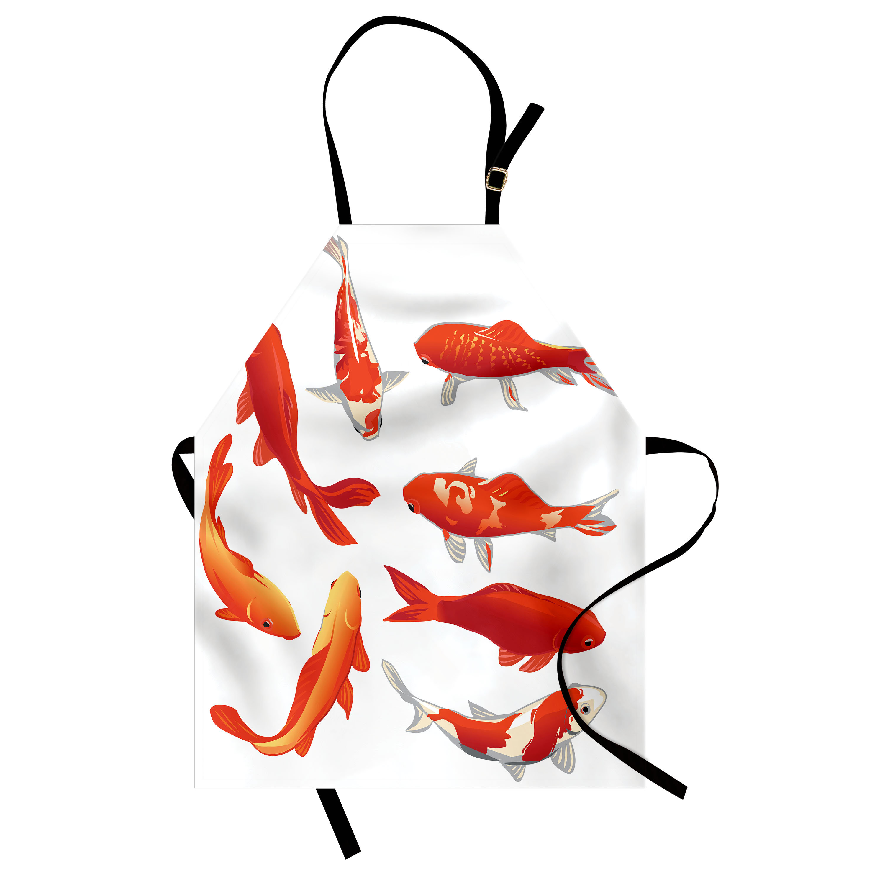East Urban Home Koi Fish Apron, Cooking Gardening, Adult Size, Orange ...