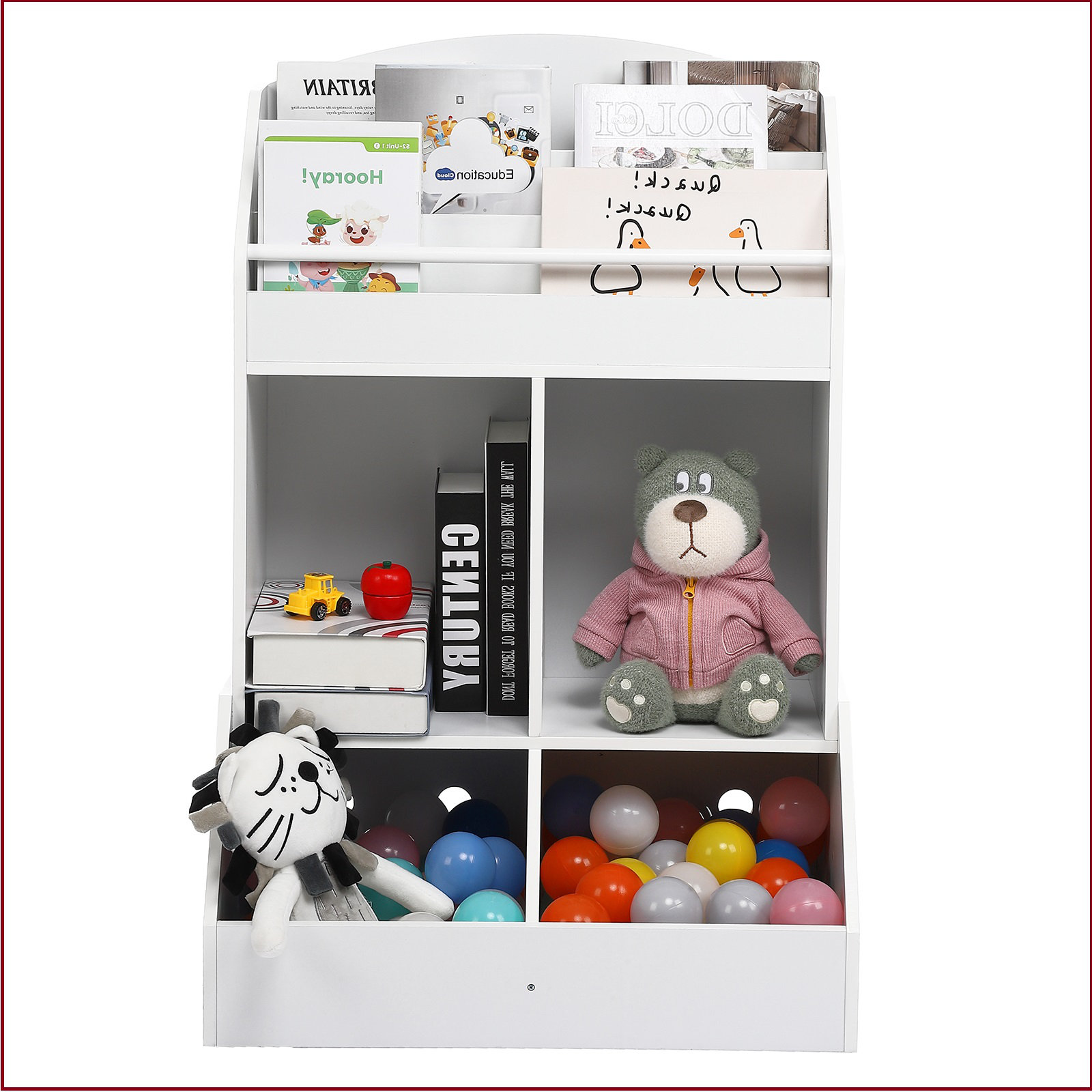 Winston Porter Myrjam Kids Bookshelf 2 Layers Playroom Childrens Toy ...