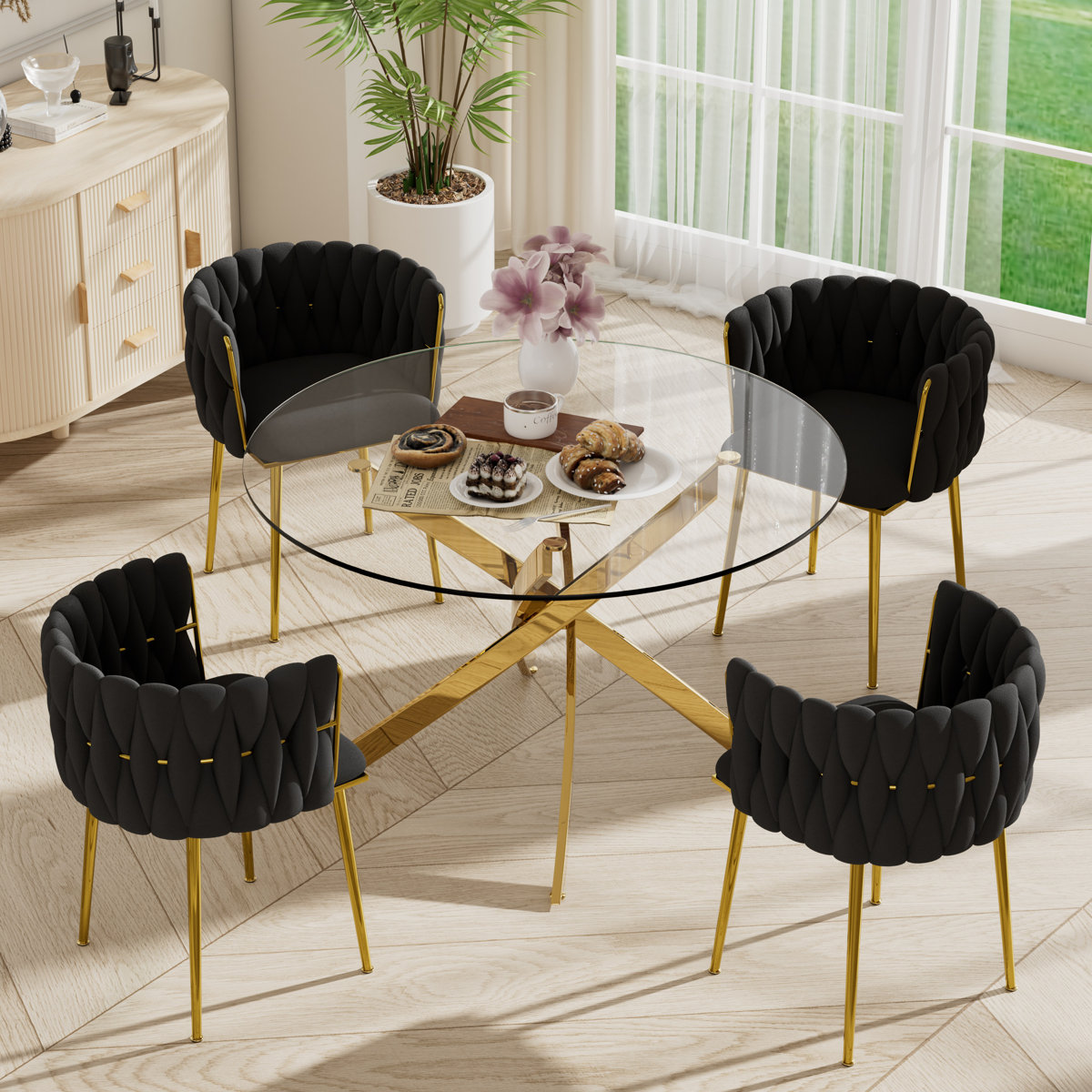 Mercer41 Azaryah Round Restaurant Dining Set | Wayfair