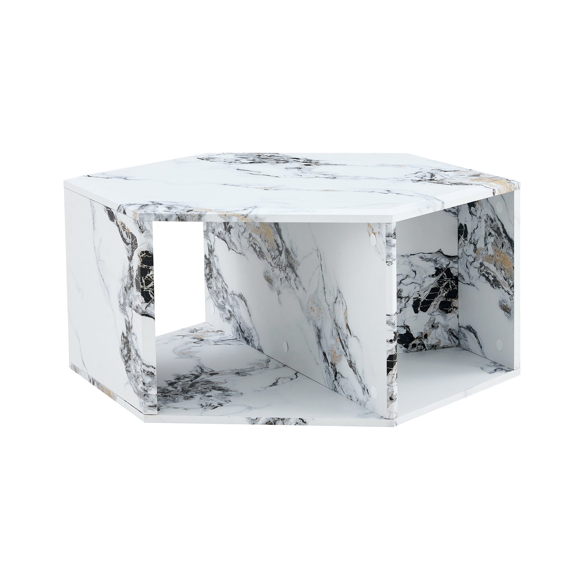 Ivy Bronx Hexagonal Coffee Table with Open Storage | Wayfair