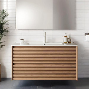 Latitude Run® 36" Floating Bathroom Vanity with Sink, Ceramic ...